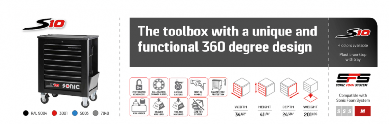 Sonic S10 Toolbox | Tủ đựng dụng cụ, đồ nghề nhập khẩu